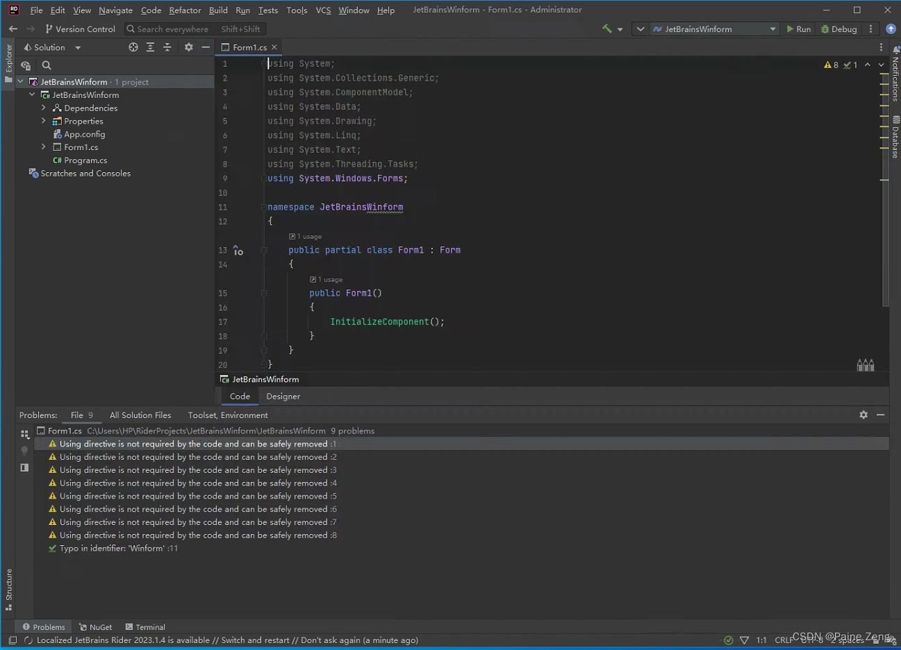体验jetbrains的产品_jetbrain winform开发-CSDN博客