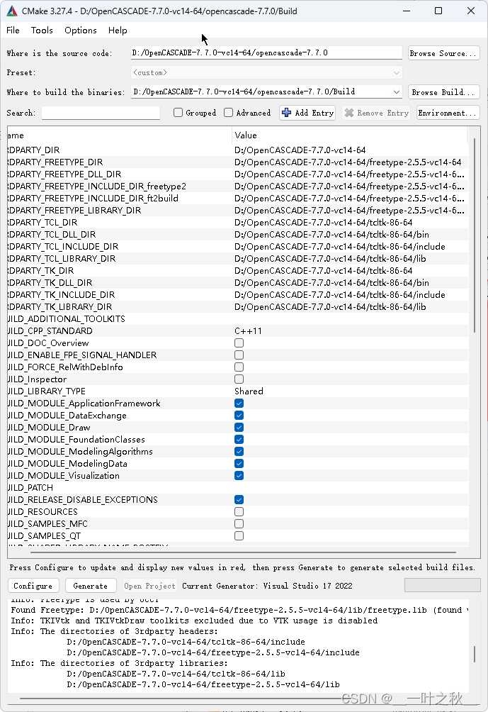 OpenCASCADE编译配置_opencascade配置7.7-CSDN博客