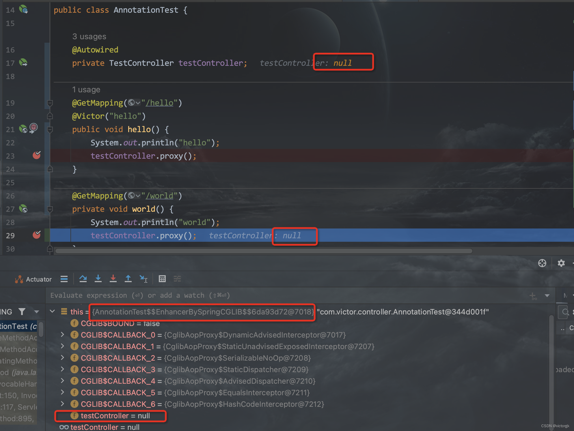 @Autowired注入的bean有的方法为null，有的方法不为null的情况_autowired注入为null 其他正常-CSDN博客