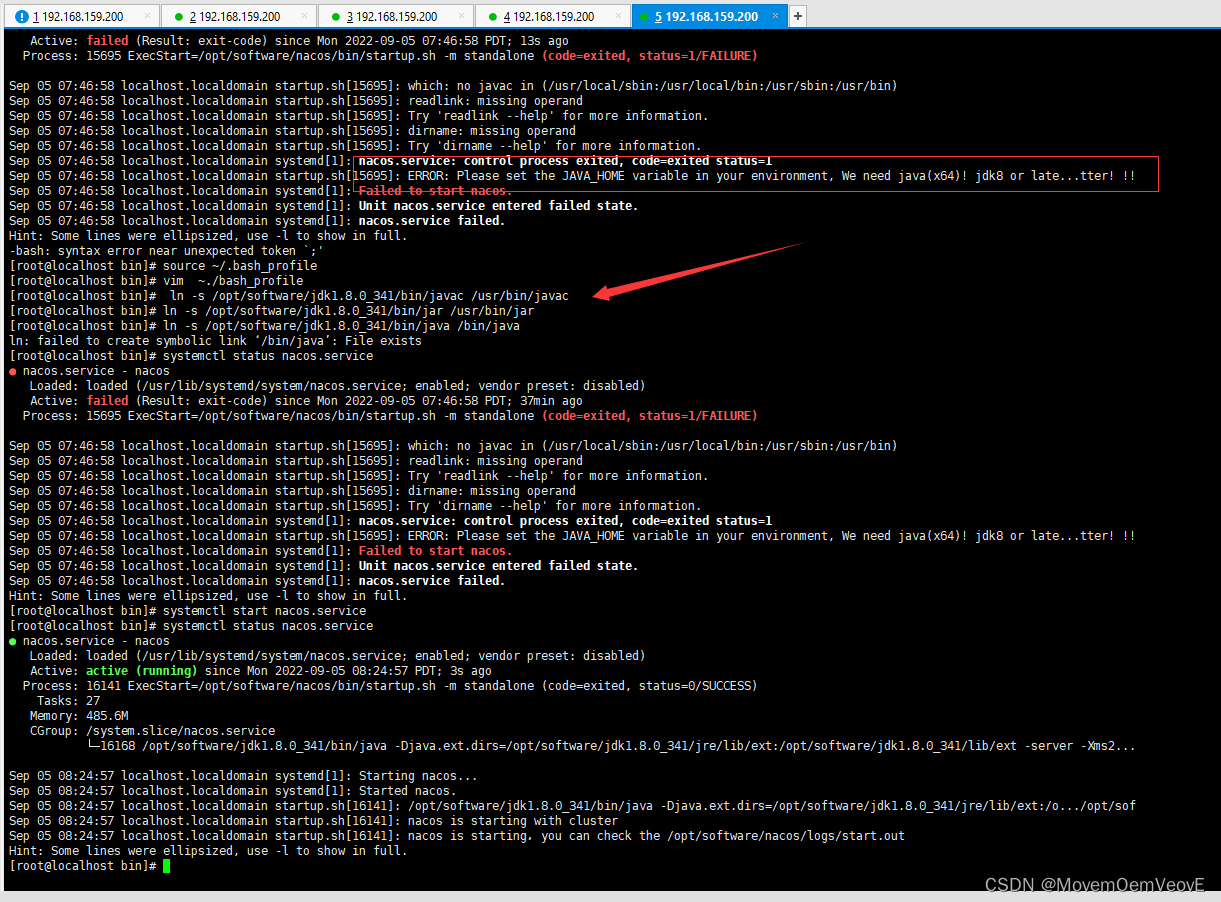 解决Linux上的nacos服务自启动报错：ERROR: Please set the JAVA_HOME variable in your environment._nacoslinux启动 ...