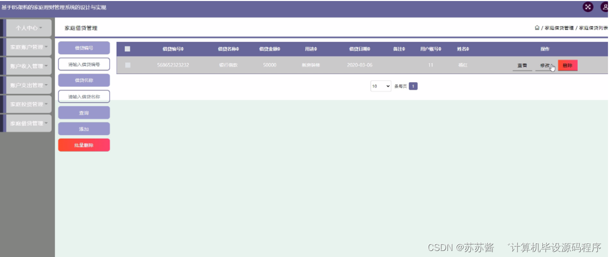 独有源码 Java Jsp基于bs架构的家庭理财管理系统的设计与实现459h0规划与实现适合自己的毕业设计的策略苏苏酱 ゛计算机毕设源码程序的博客 Csdn博客