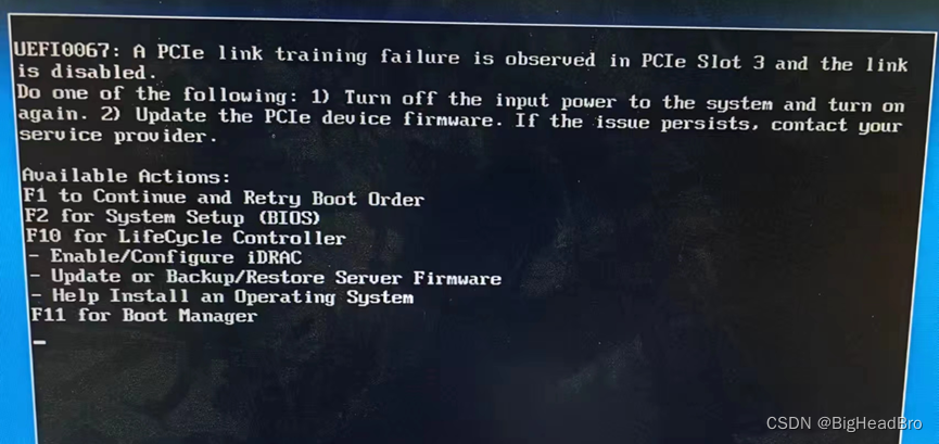 UEFI0067:A PCIe link training failure is observed in PCIe Slot 3 and the link is disabled. (已解决 ...