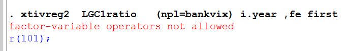Stata：xtivreg2加入时间固定效应会报错。_factor-variable operators not allowed-CSDN博客