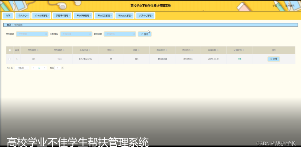 [附源码]JAVA+ssm计算机毕业设计高校学业不佳学生帮扶管理系统（程序+Lw)-CSDN博客