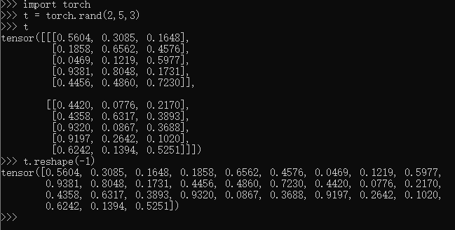 Pytorch将多维张量转换为一维_torch 多维度reshape为1维度-CSDN博客