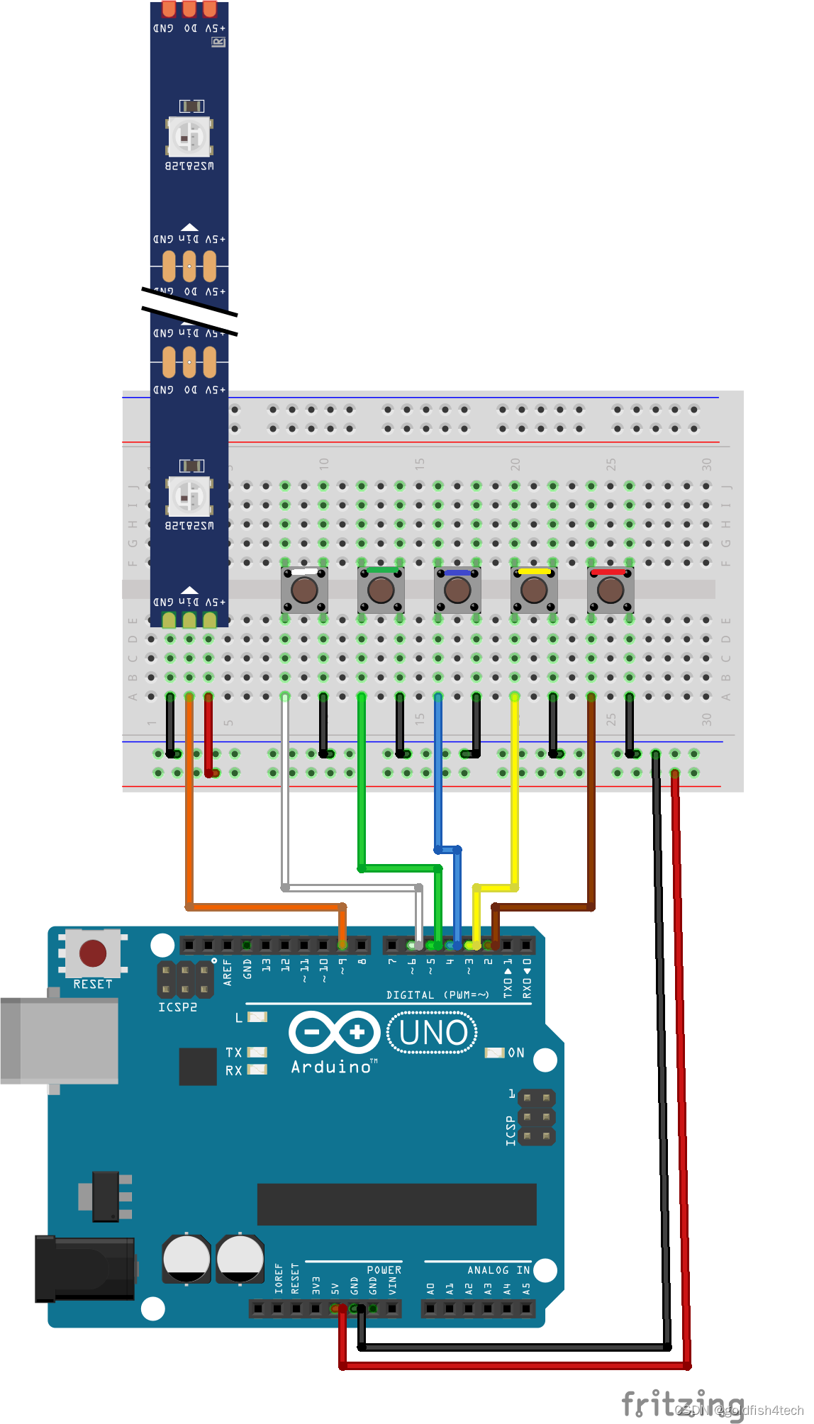 Fritzing软件绘制arduino面包板接线图传感器模块库文件277fritzing 灯带 Csdn博客 