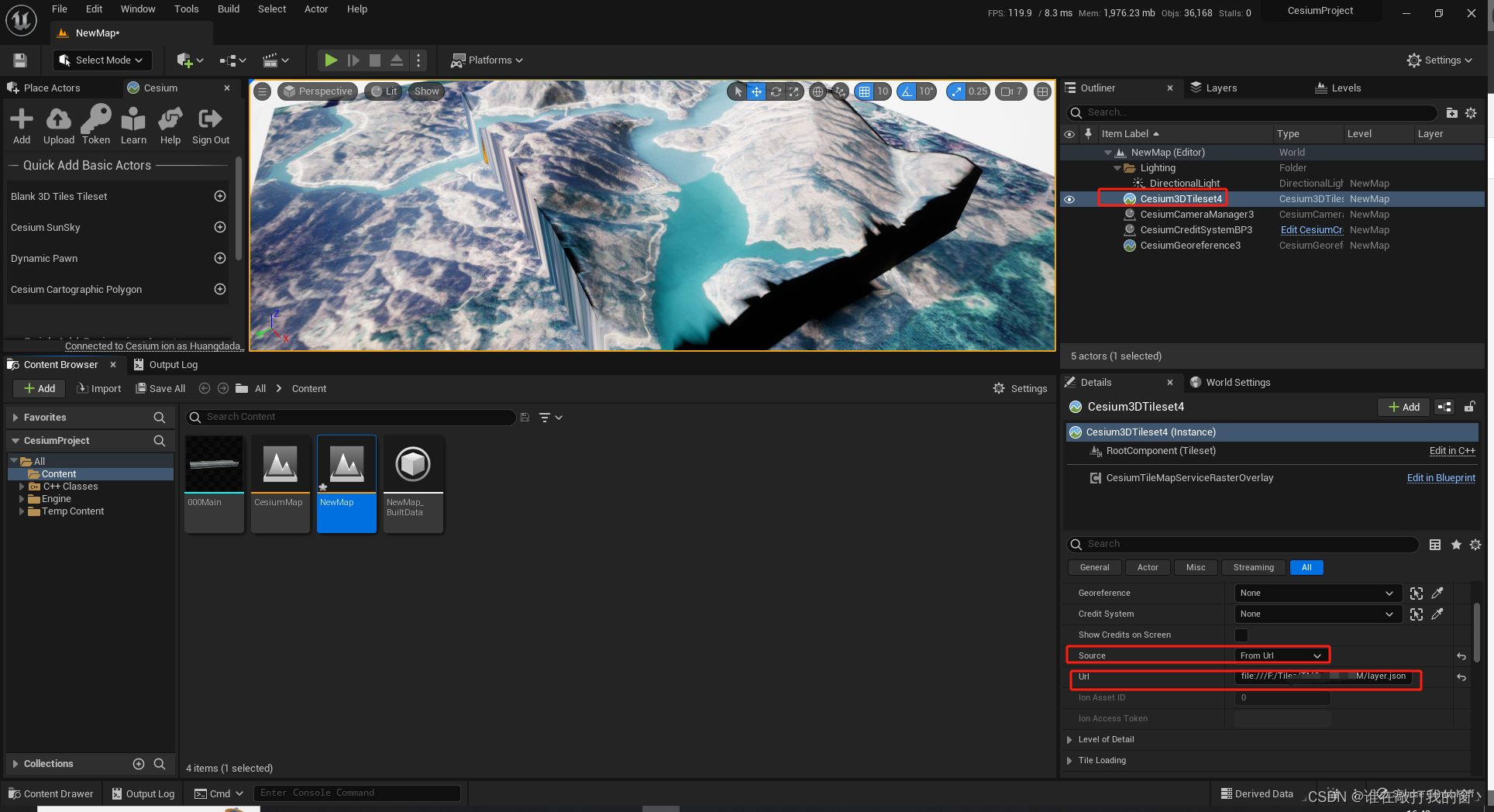 UE5 Cesium for Unreal加载离线影像地图和离线高程图_cesium for unreal离线使用-CSDN博客