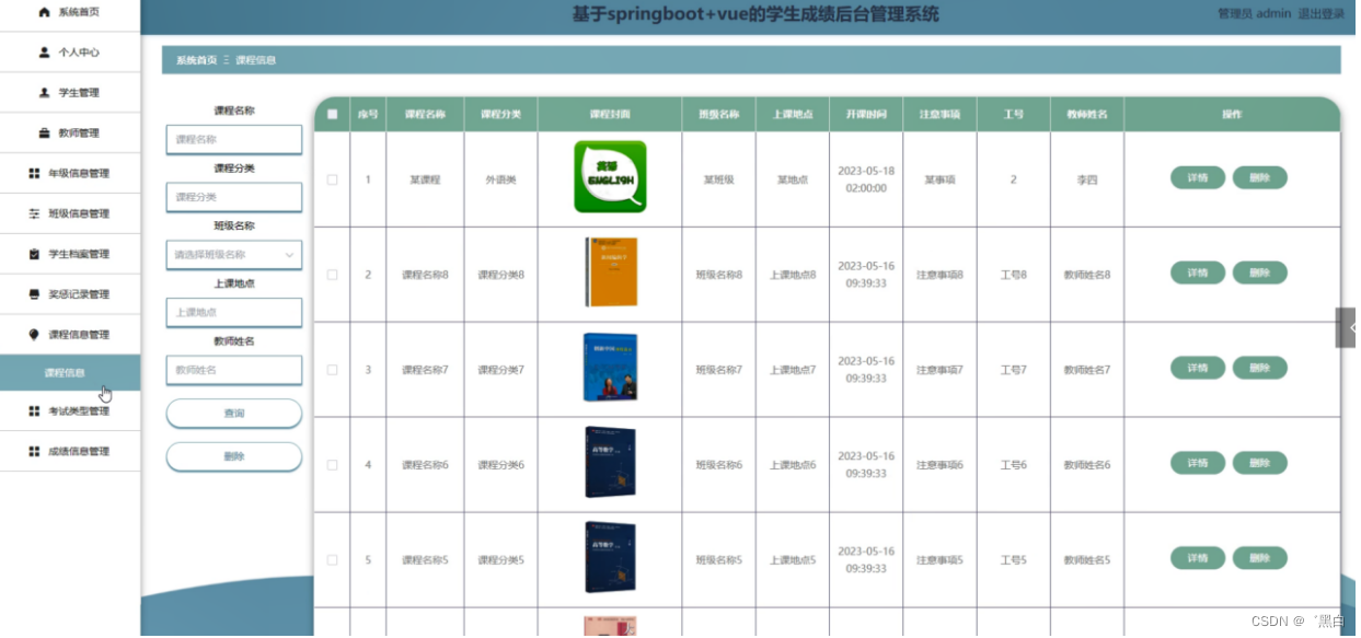 计算机毕业设计springbootvue的学生成绩后台管理系统lp6889【附源码数据库部署lw】基于vue和springboot的