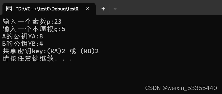 VC++6.0实现DH密钥交换（C++）_dh密钥程序-CSDN博客