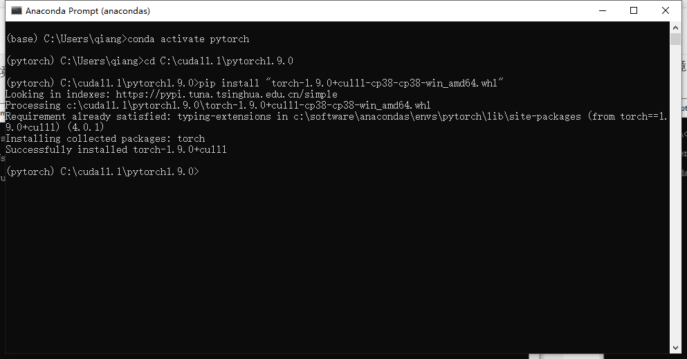 pytorch环境安装（配置：CUDA11.1+CUDNN11.1+torch.9.0+cu111+torchvision0.10.0+cu111+torchaudio==0.9.0）-CSDN博客