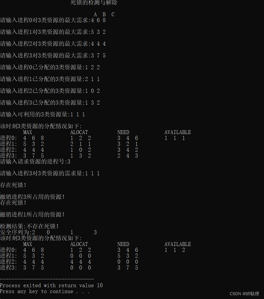 银行家算法 Csdn博客 