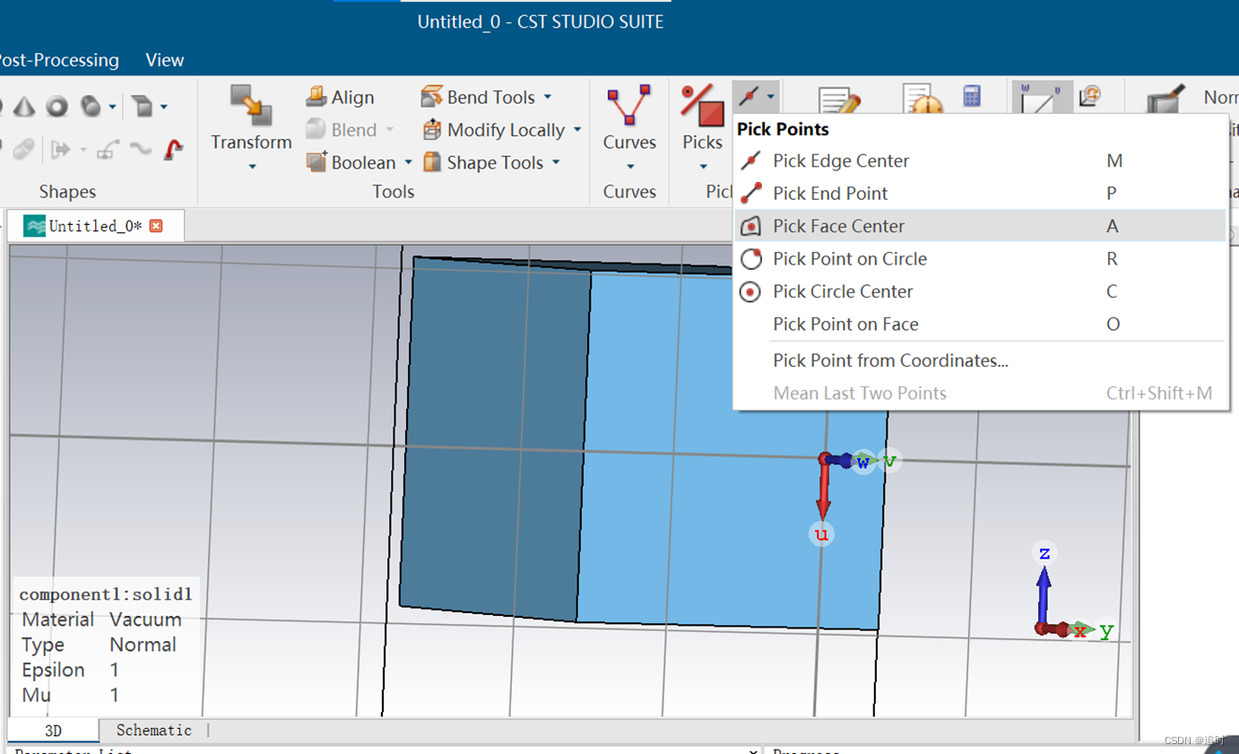 CST2018学习笔记：二、坐标系设置及Picks功能应用_cst坐标系-CSDN博客