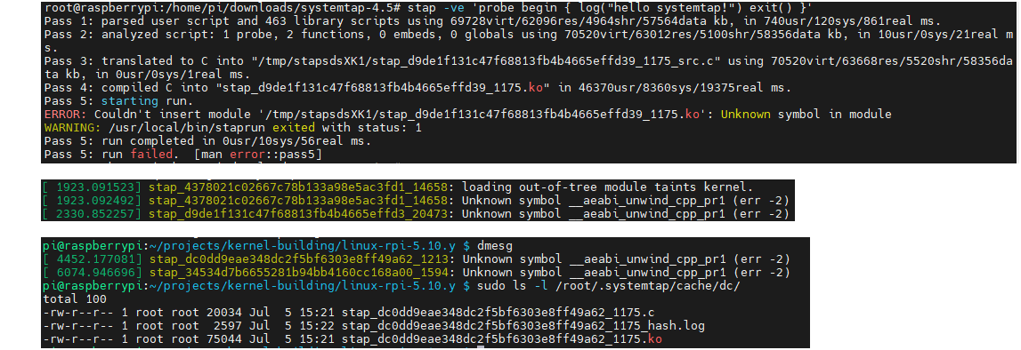 报错：ERROR: modpost: “__aeabi_unwind_cpp_pr1“ [/tmp/stapuOPLIl/stap_xxx.ko]undefined!_error ...