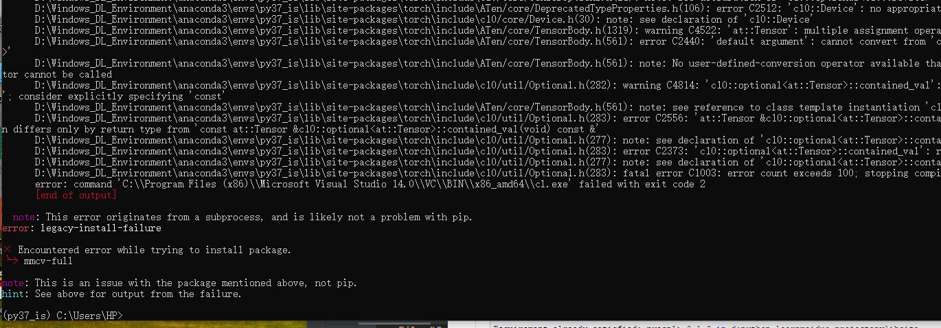 windows环境下： mmcv下的MultiScaleDeformableAttention出错_userwarning: fail to import ...