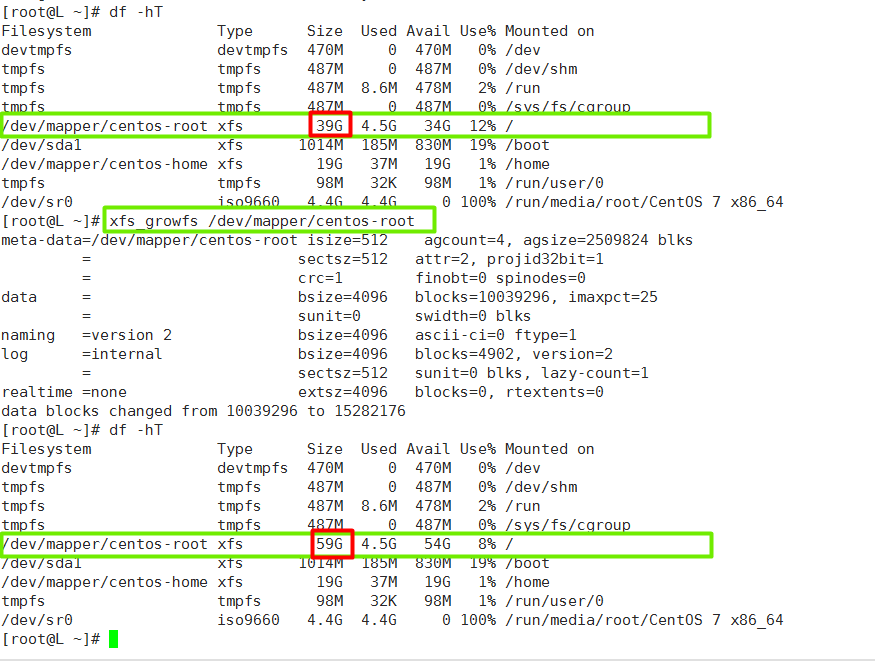 Linux硬盘扩容：实现扩容 根/ 目录/dev/mapper/centos-root_/dev/mapper/centos-root / xfs 扩容-CSDN博客