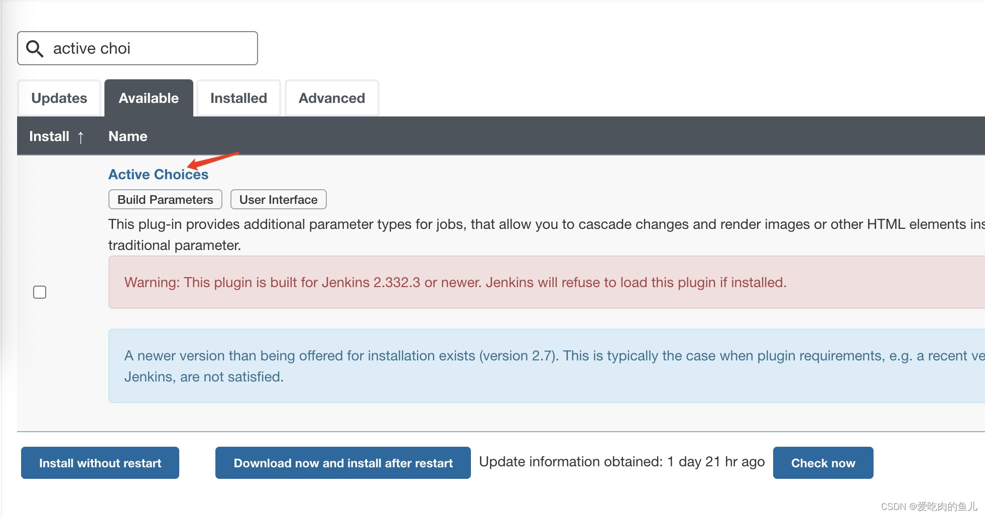 Jenkins (2.346.1) or higher required异常，如何在不升级jenkins的情况下安装插件呢？_jenkins (2.332.1) or higher ...