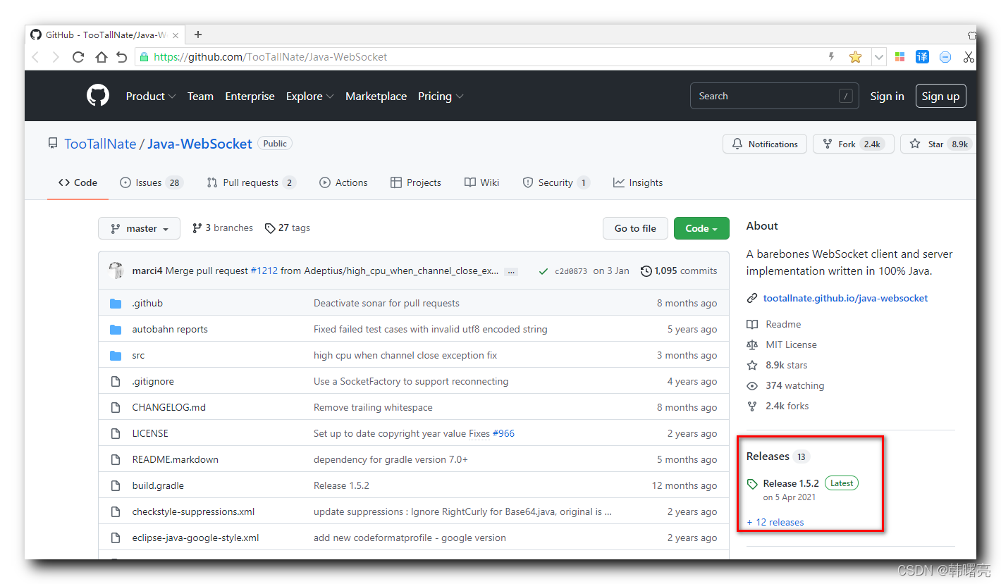 【android Websocket】android 端 Websocket 基本用法 下载 Java Websocket源码 导入 Java Websocket 152 工程作为