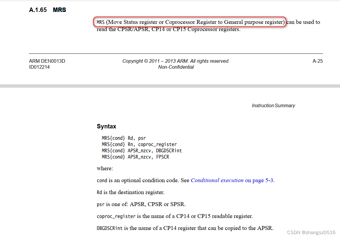 ARM cortex-A 汇编指令： MRS 的使用_mrs汇编指令-CSDN博客