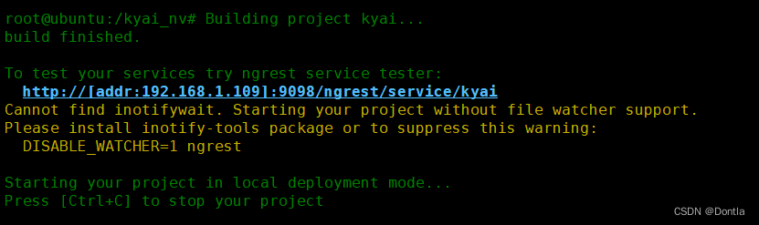 ngrest警告：Cannot find inotifywait. Starting your project without file watcher support.（inotify ...