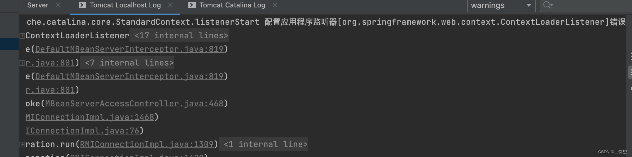 Spring MVC 中listeners加载失败：Error during artifact deployment. See server log for details._springmv ...