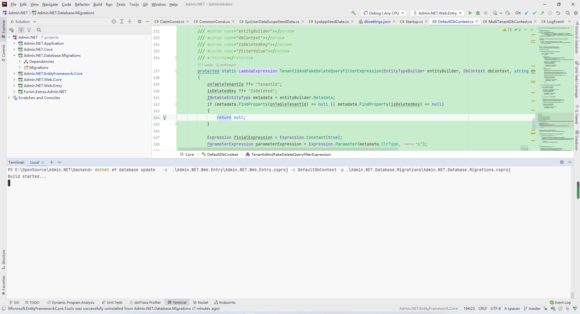 Rider使用Entity FrameWork Core 添加 DbMigration_crist5的博客-CSDN博客