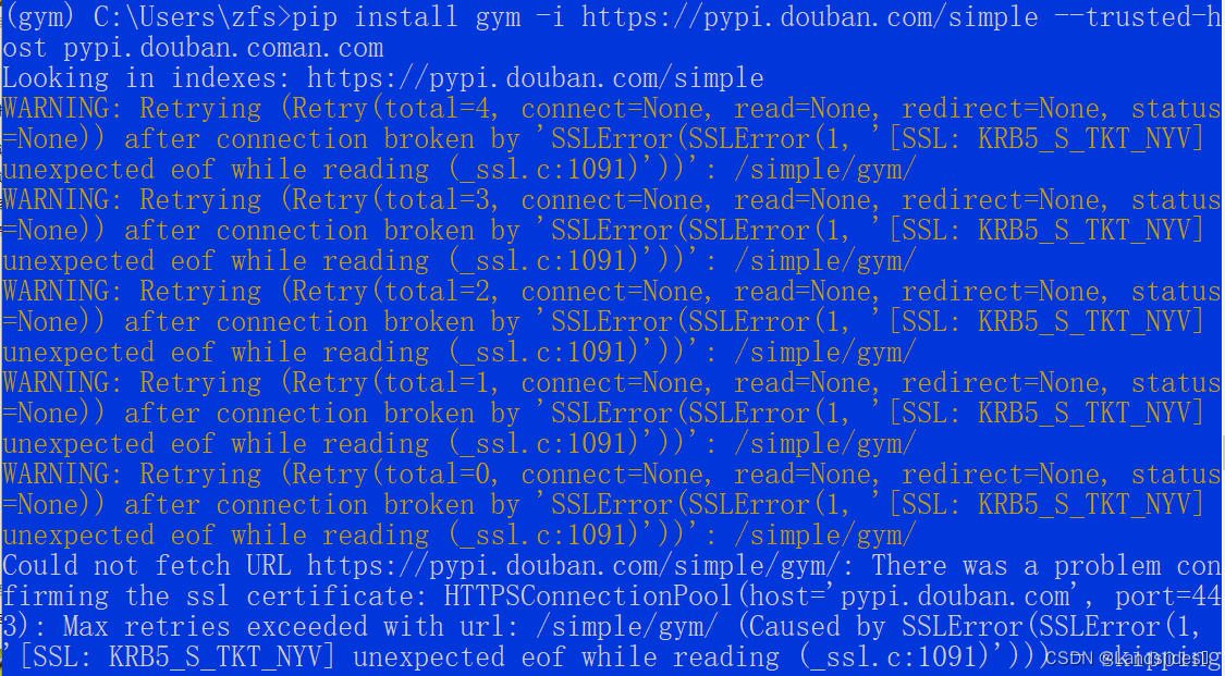 Win10 安装gym遇到的问题记录_no matching distribution found for gym-CSDN博客
