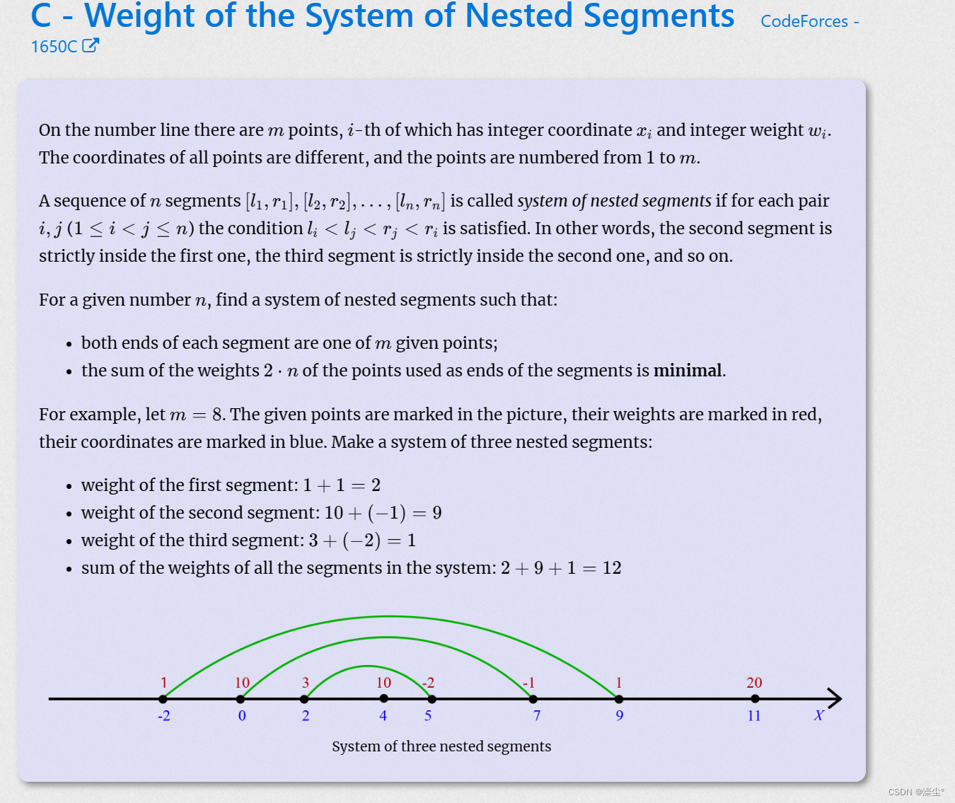 C- Weight of the System of Nested Segments-CSDN博客