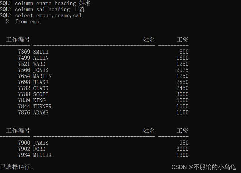 Oracle 实验四：SQL*PLUS命令的使用_oracle使用spool命令的参数未生效-CSDN博客