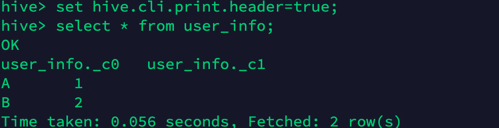 HIVE 打印表头配置_set hive.cli.print.header = true-CSDN博客