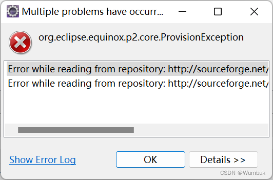 【Bug解决】Eclipse安装插件时提示“org.eclipse.equinox.p2.core.ProvisionExcepiton ...