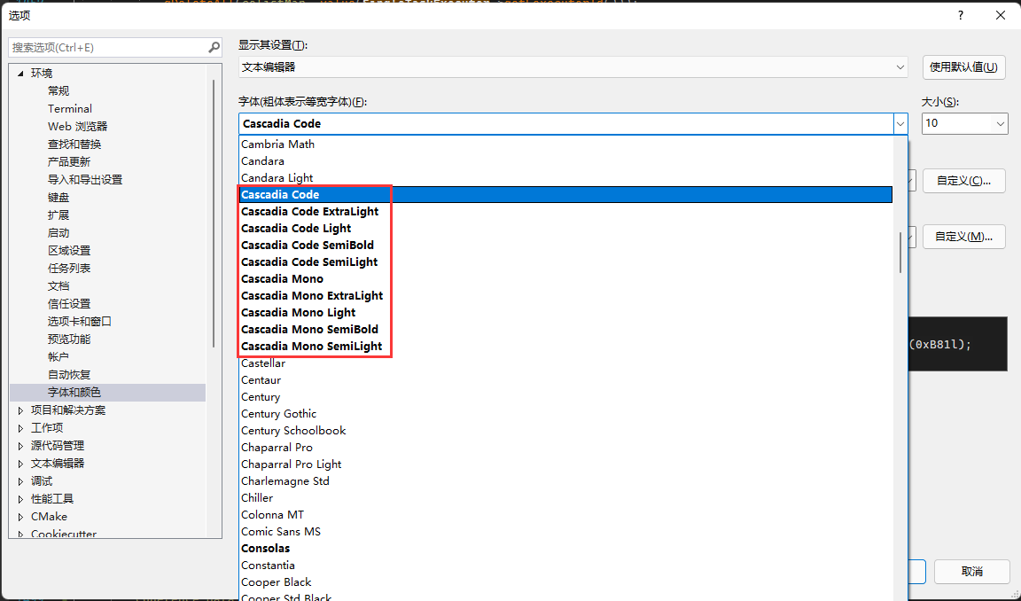 Visual Studio 开发 推荐 字体 Cascadia Code_visual studio cascadia-CSDN博客