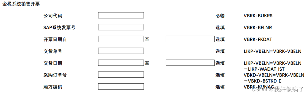 SAP FICO 金税开票明细表开发说明书（包括测试样例、程序代码仅作参考，不保证一定可以运行)_sap 金税发票-CSDN博客