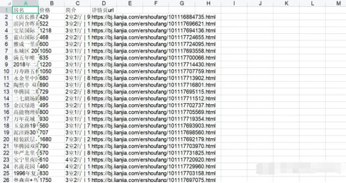 Python爬虫入门(链家爬虫)存入Excel表格（适合初学者）_怎么将爬取的数据保存在excel表里-CSDN博客