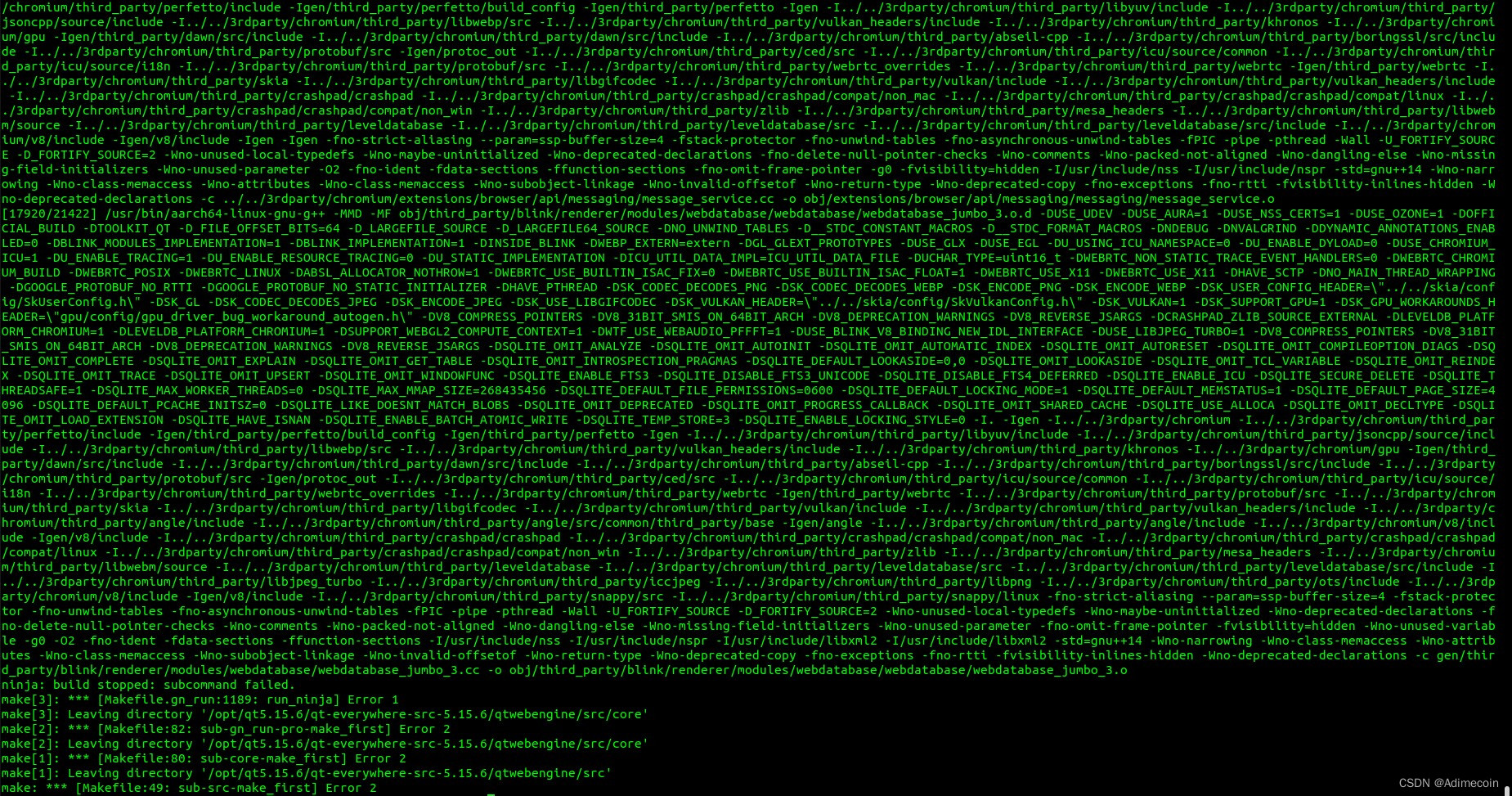 【QT】编译安装Qt5.15.6 过程中遇到的问题处理集_warning: qtwebengine will not be built.-CSDN博客
