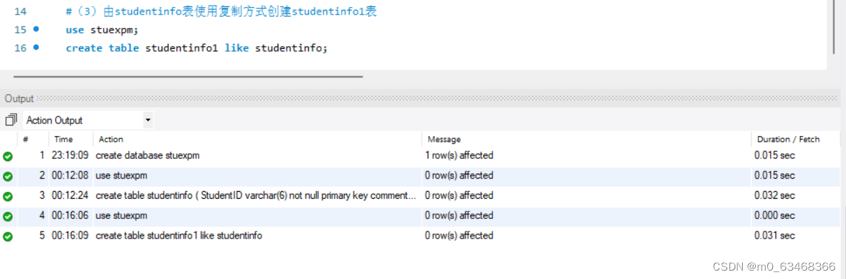 使用sql语句创建学生实验数据库（stuexpm），在数据库stuexpm中，编写和调试创建表，查看表，修改表，删除表的代码用tsql创建学生信息管理数据库 Csdn博客