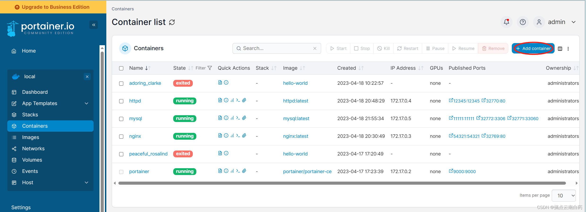 在portainer里，采用容器技术，搭建WordPress个人博客_portainer 安装worldpress-CSDN博客