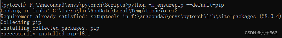 Python pip安装第三方库时出现 Script file ‘F:\Anaconda3\envs\pytorch\Scripts\pip-script.py‘ is not present ...