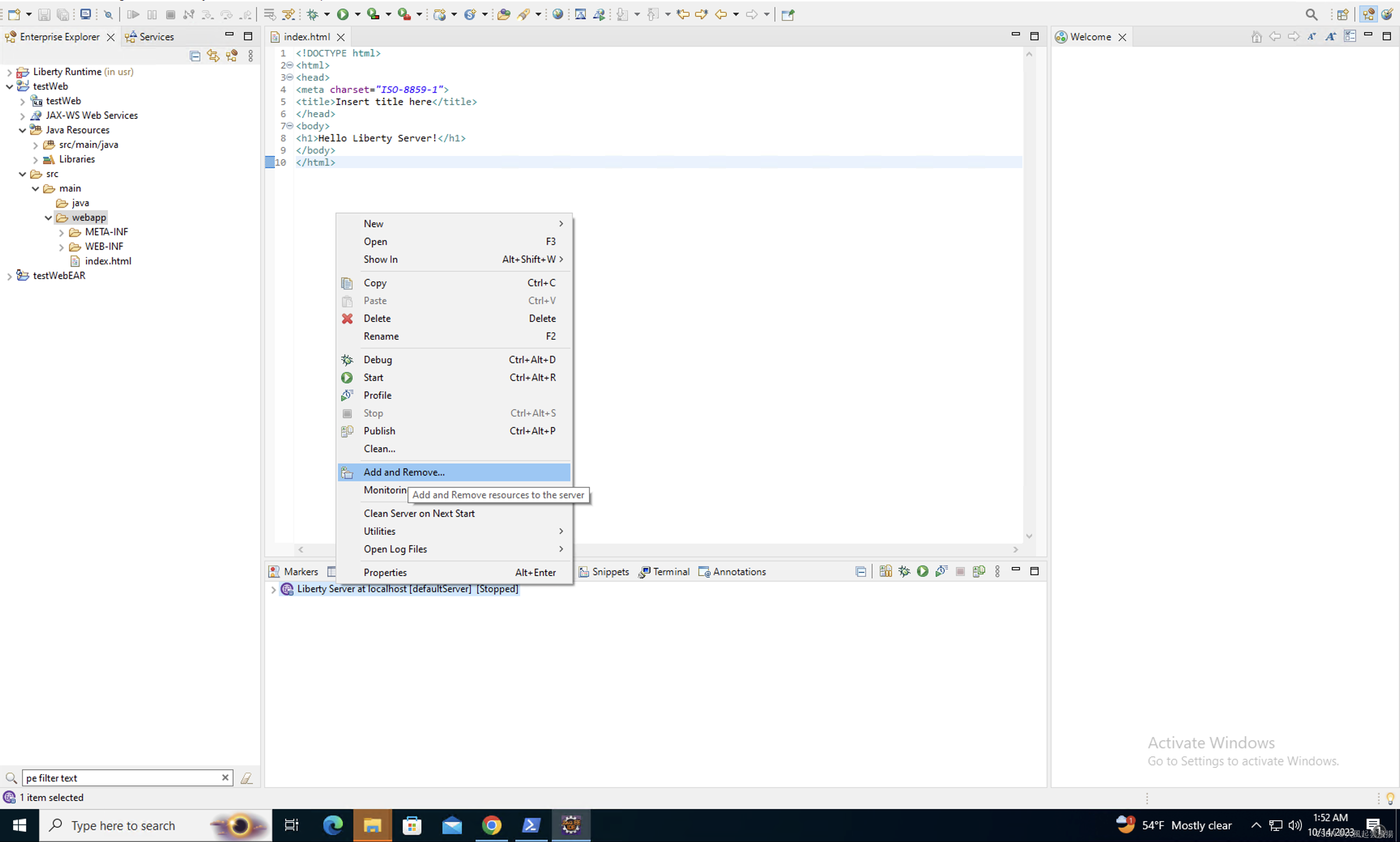 Eclipse 安装配置Open Liberty Server & WebSphere Liberty Server_open liberty ...