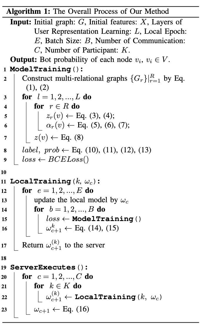 论文阅读 - Domain-Aware Federated Social Bot Detection with Multi-Relational Graph Neural Networks ...