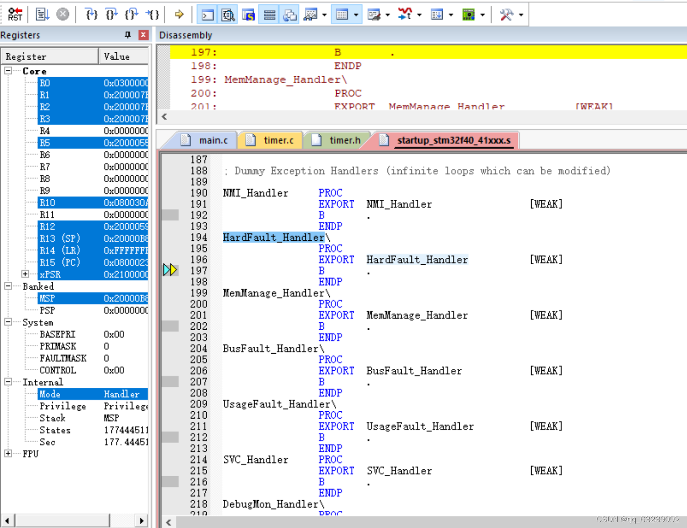 【STM32F4】关于启动文件的设置和HardFault_Handler错误_ldr r0, =systeminit-CSDN博客
