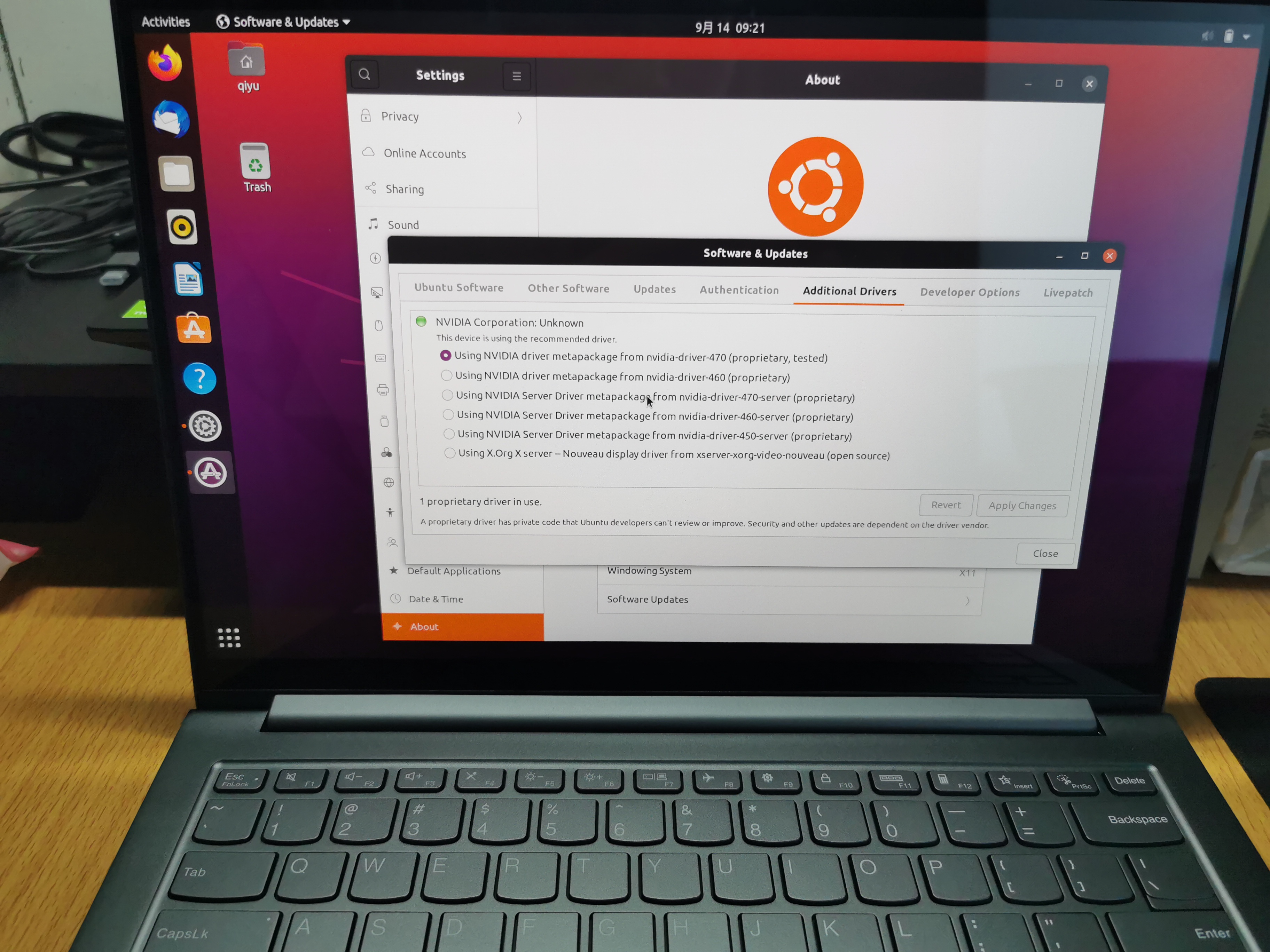 Lenovo YOGA14S (2021) I5-11300H MX450 dual system Install Ubuntu 20.04 ...