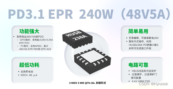 诱骗芯片HUSB238A：USB PD3.1 EPR助力24V直流电机驱动-CSDN博客