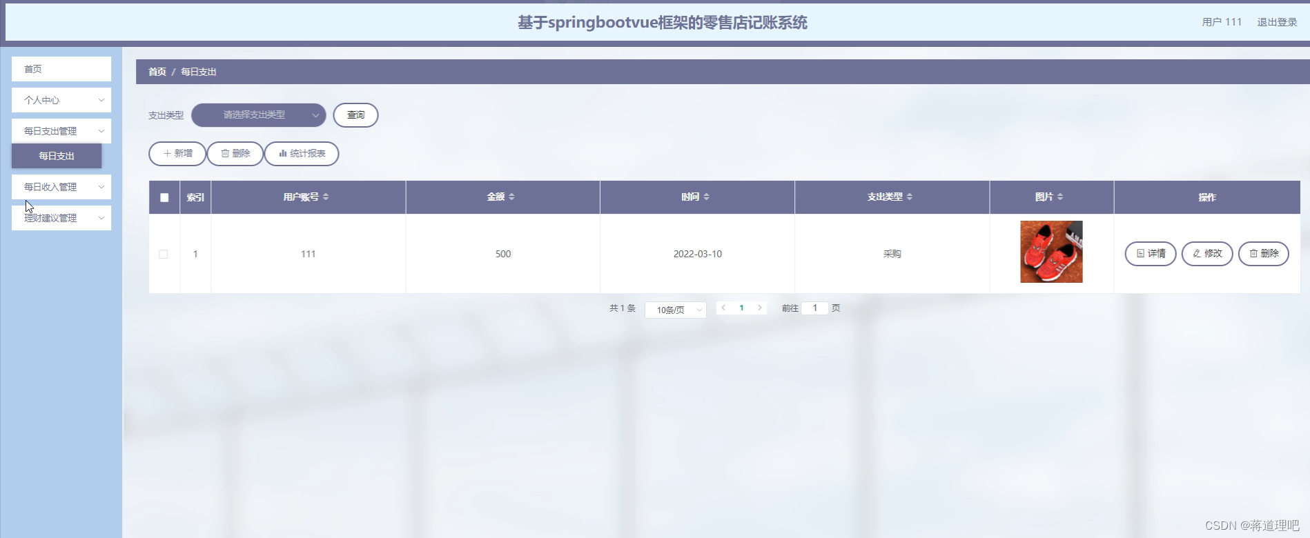 springboot毕设项目基于vue框架的零售店记账系统01h6n（java+VUE+Mybatis+Maven+Mysql）_springbootvue的零售店记账系统-CSDN博客