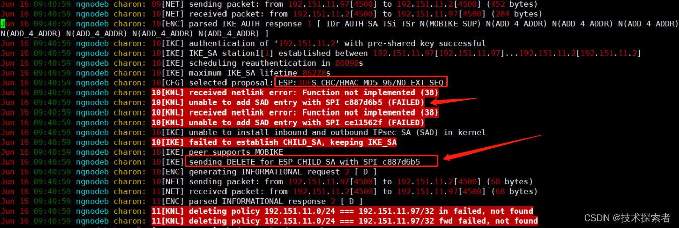 IPSec：unable to add SAD entry with SPI c27dfe6f: Function not implemented (38)-CSDN博客