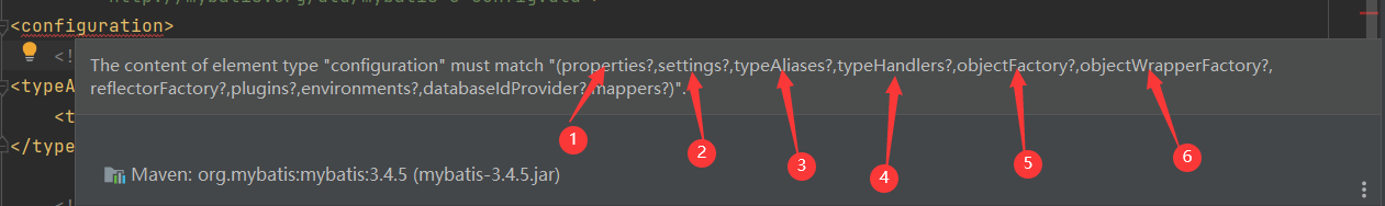 Mybatis报 The content of element type “configuration“ must match “(properties?,settings ...
