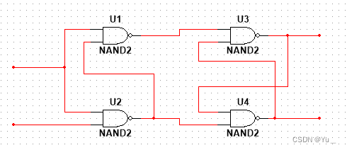 在Multisim中使用与非门及74LS00设计RS锁存器和D锁存器_用与非门(74ls00d)实现或逻-CSDN博客