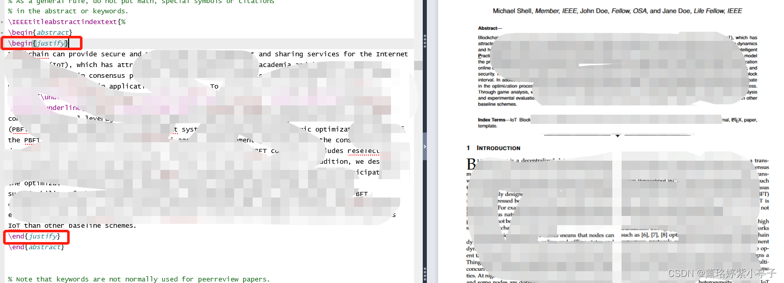 latex如何在保证不更改.cls的前提下，更改一段文字的对齐方式，如发散对齐，左对齐，右对齐等_latex 文字对齐-CSDN博客