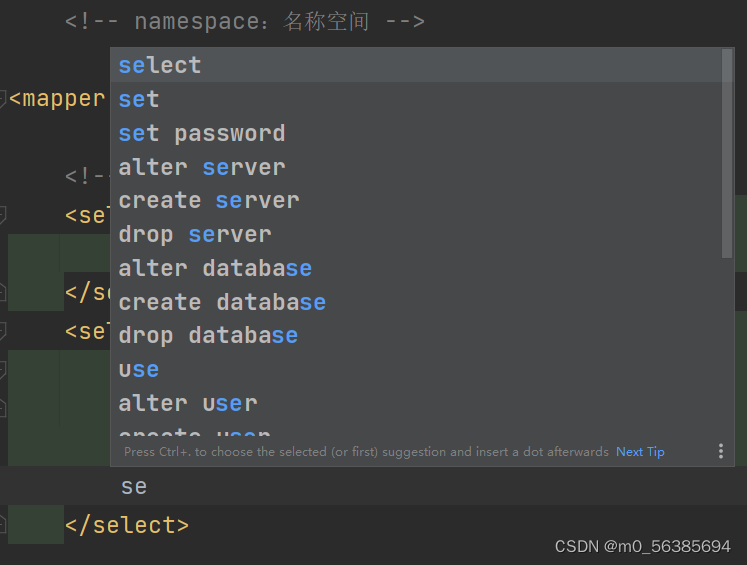 idea中mybatis-mapper映射文件无法使用sql代码提示_idea mapper文件sql提示-CSDN博客