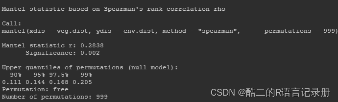 【R生态】曼特尔与控制曼特尔检验（Mantel、Partial Mantel Test）-CSDN博客